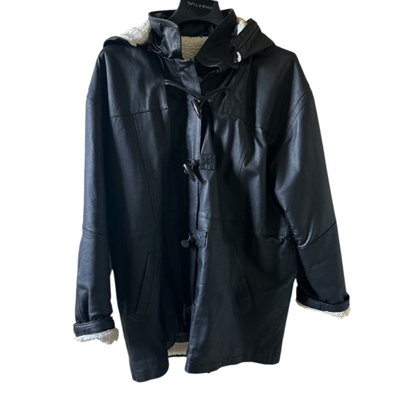 The Connection New York | Jackets & Coats | Sleek Hooded Black Leather ...